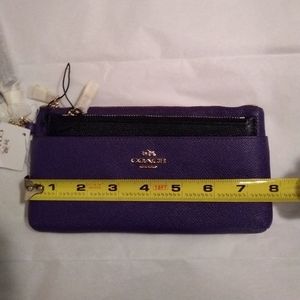 Coach | Bags | Coach Embossed Textured Wristlet Wzip Pouch | Poshmark
